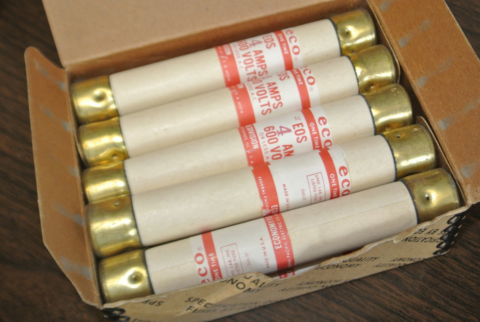 BOX of 10 / ECONOMY / ECO EOS-4 ONE-TIME FUSE / 4A / 600V / NEW SURPLU ...